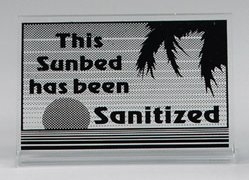 Sanitized Sign Black | WolffTanningBed.com